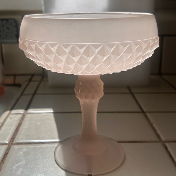 Indiana Glass | Art | Vintage Indiana Glass Satin Blush Pink Compote ...